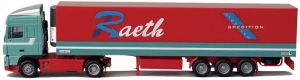 Miniature DAF XF SC 4x2 avec remorque Frigorifique 3 essieux "Raeth" 1/ ...